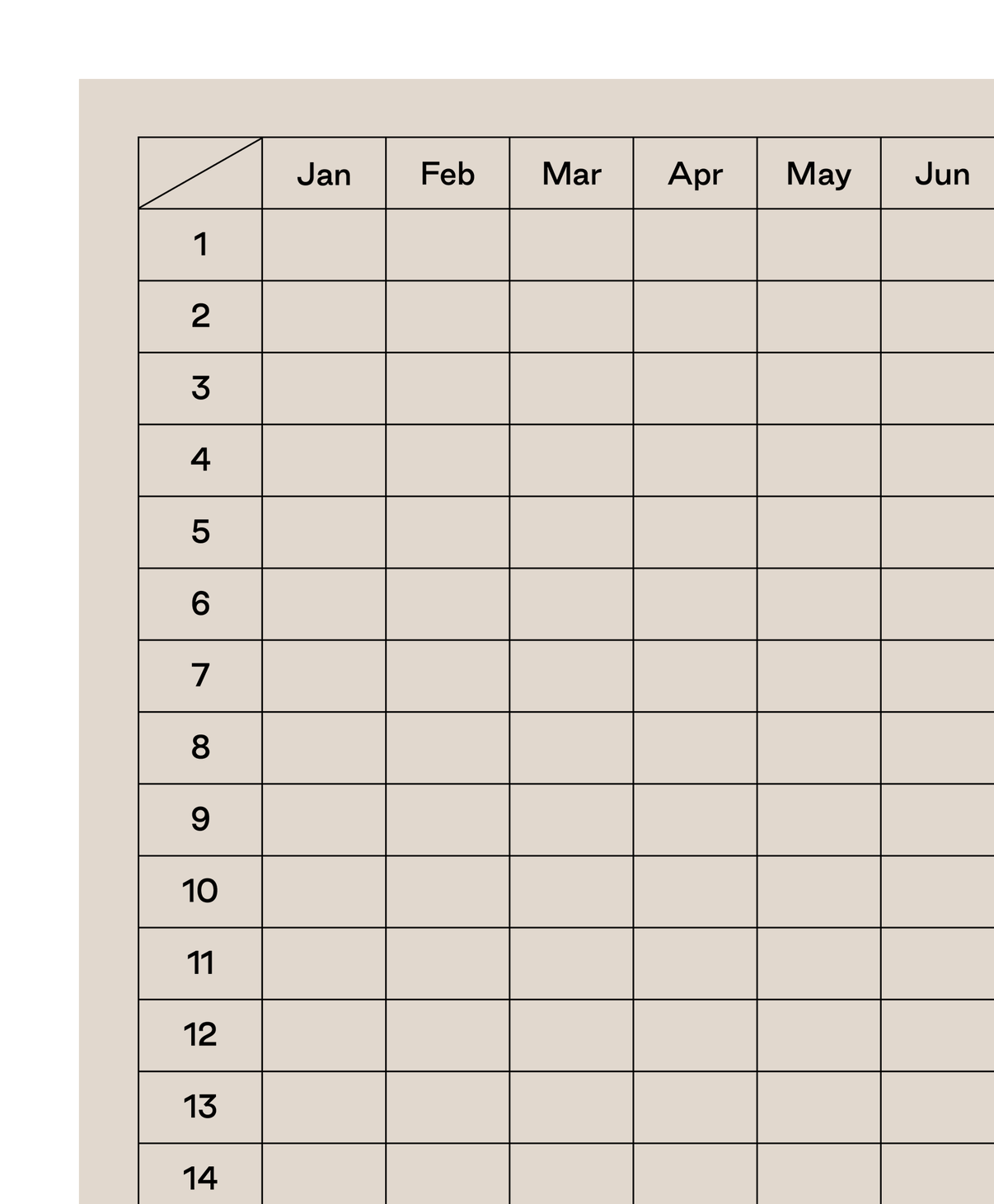 Yearless Calendar – Sofie Bernhagen
